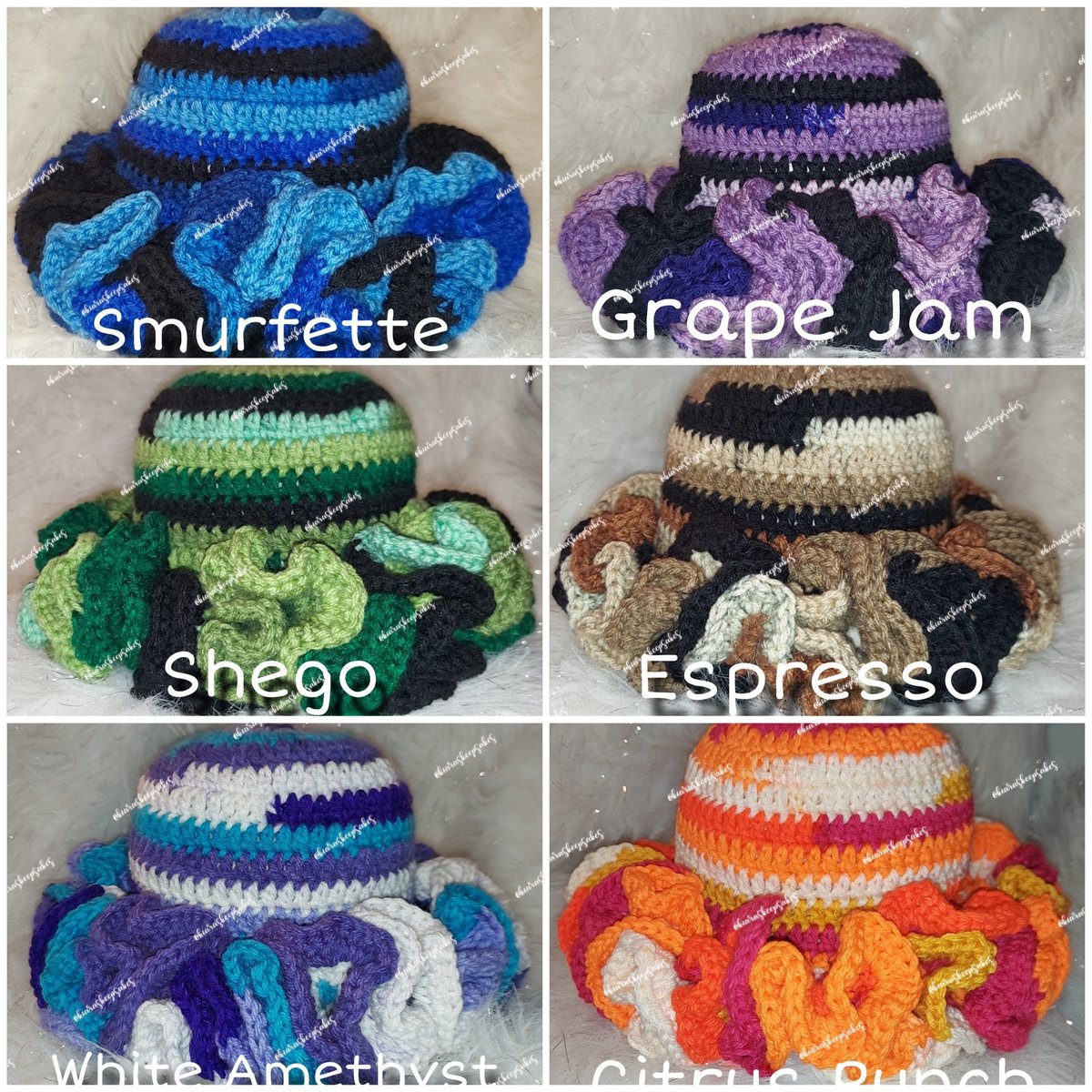 Granny Square Deluxe Ruffle Bucket Hat | Kiara's Keepsakes