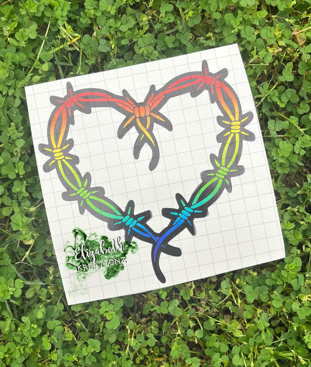 Karol G Rainbow Heart Car Decal | Elizabeth Kreationz