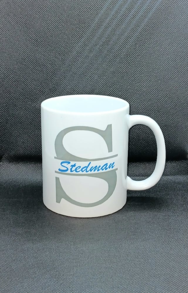 Sublimation Personalized Name & Initial Letter Monogram Mug | Nibby's ...