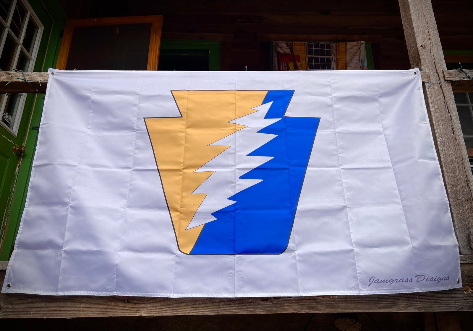 FULL SIZE KEY BOLT FLAG - YELLOW / BLUE | Jamgrass Designs