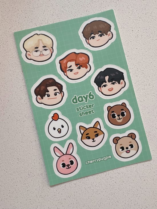 Day6 Soft Vinyl Sticker Sheet | cherrypugpie