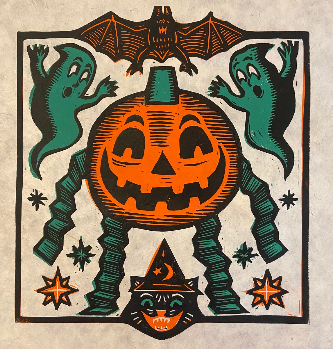 Paper Pumpkin Block Print | Brian Reedy