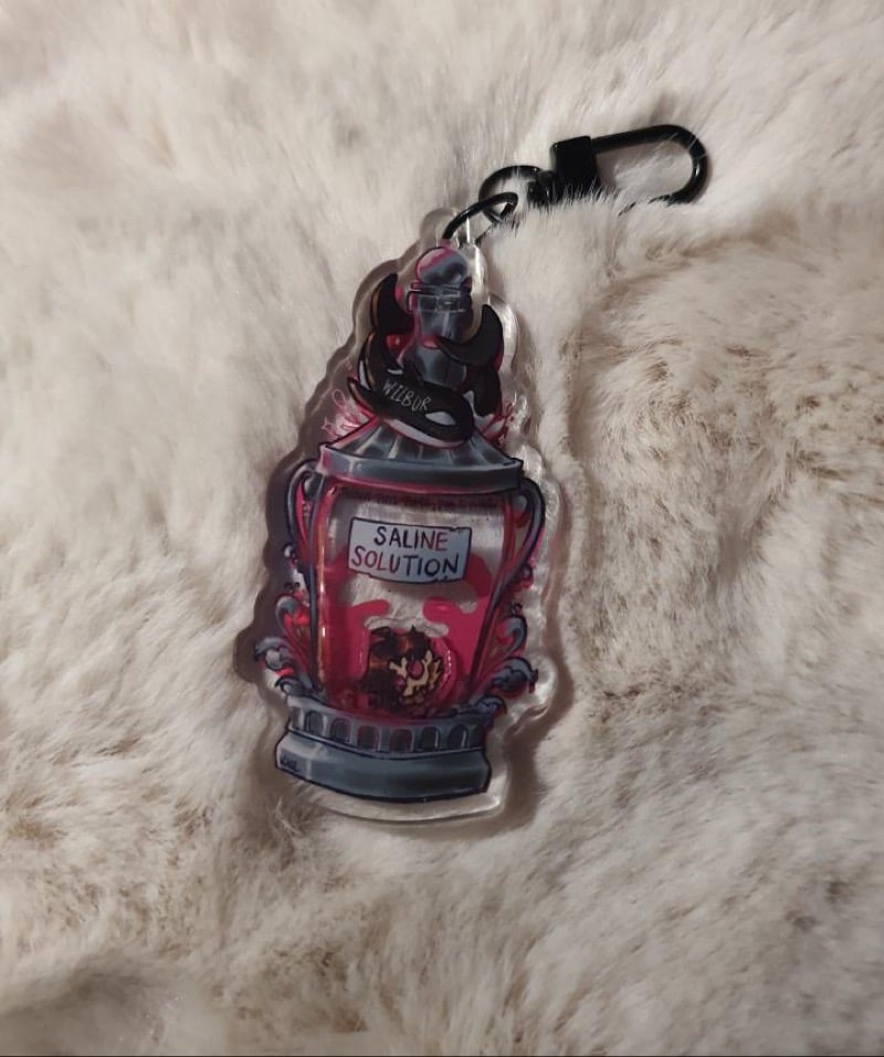 Saline Solution shaker keychain | Kiellustrations