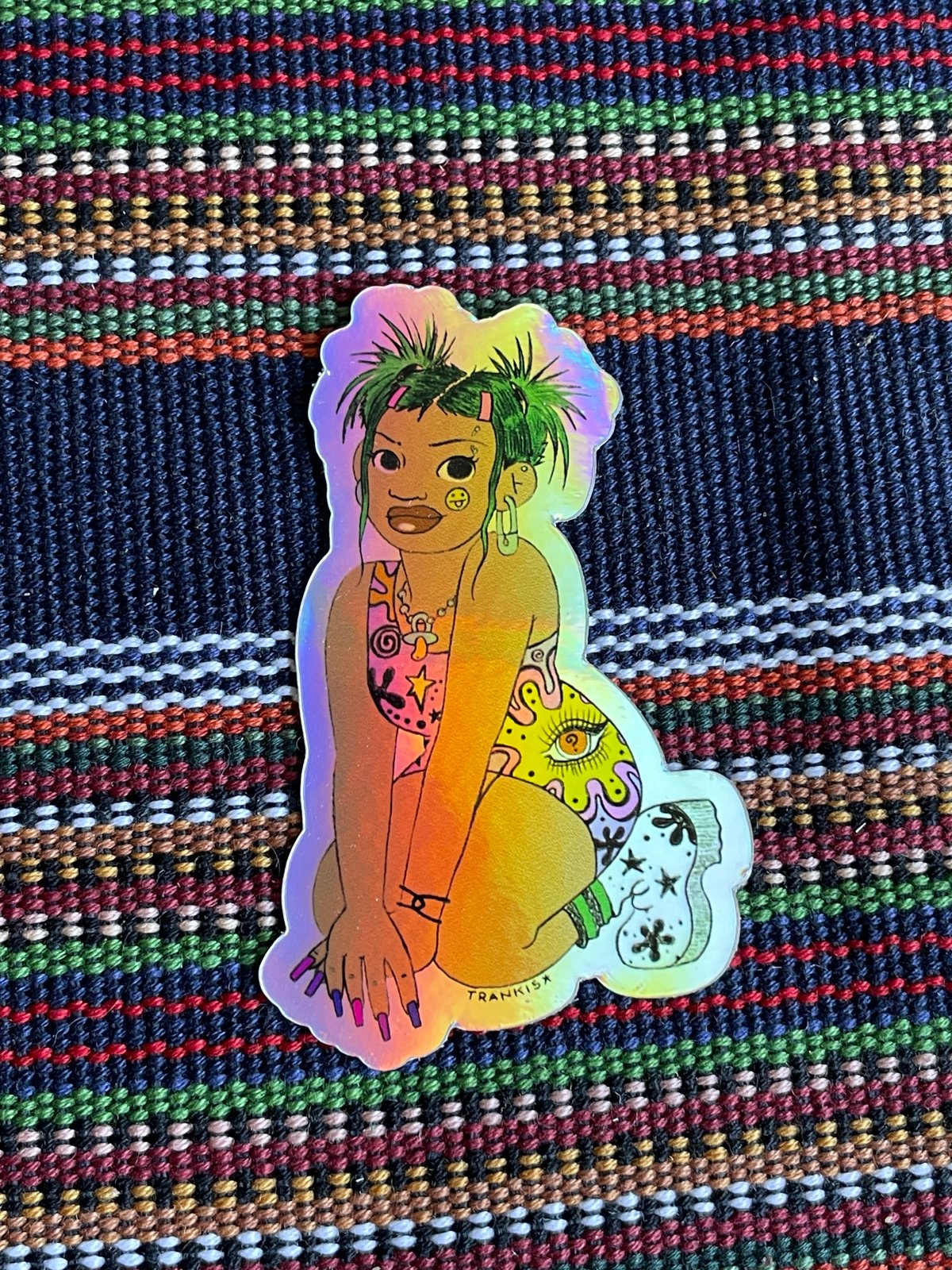 Electric Shock Rave Girl Sticker | bientrankis