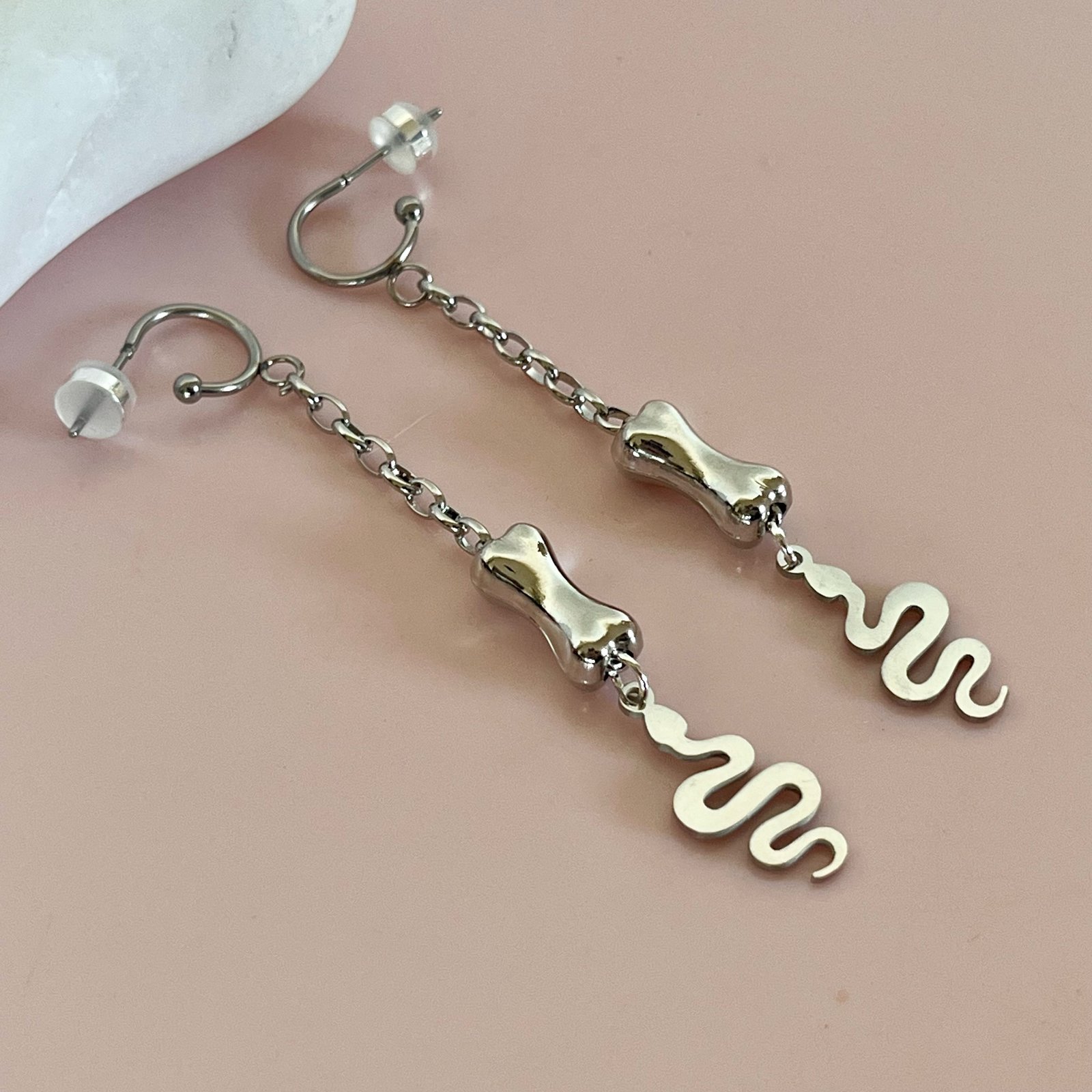 Bone, Chain and Snake Half Hoops / Penny Foggo