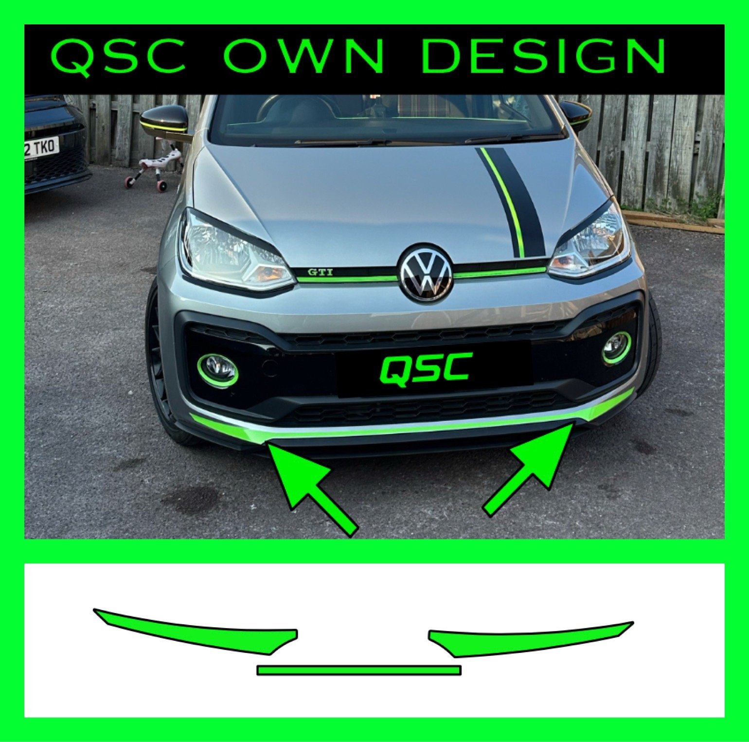 X2 Vw Up Gti Bumper Trim Stickers | QsCustom