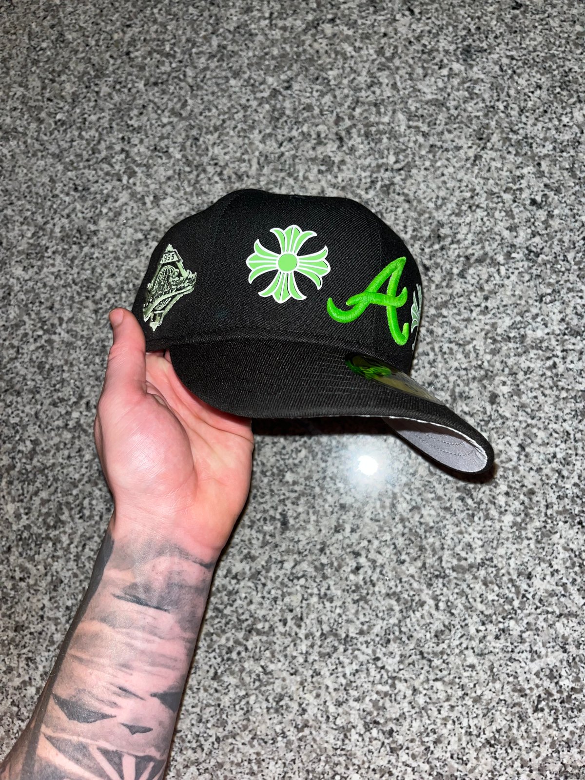 NEON BLACK ATLANTA BRAVES CUSTOM FITTED CAPS | WORLDWIDE RANK LLC