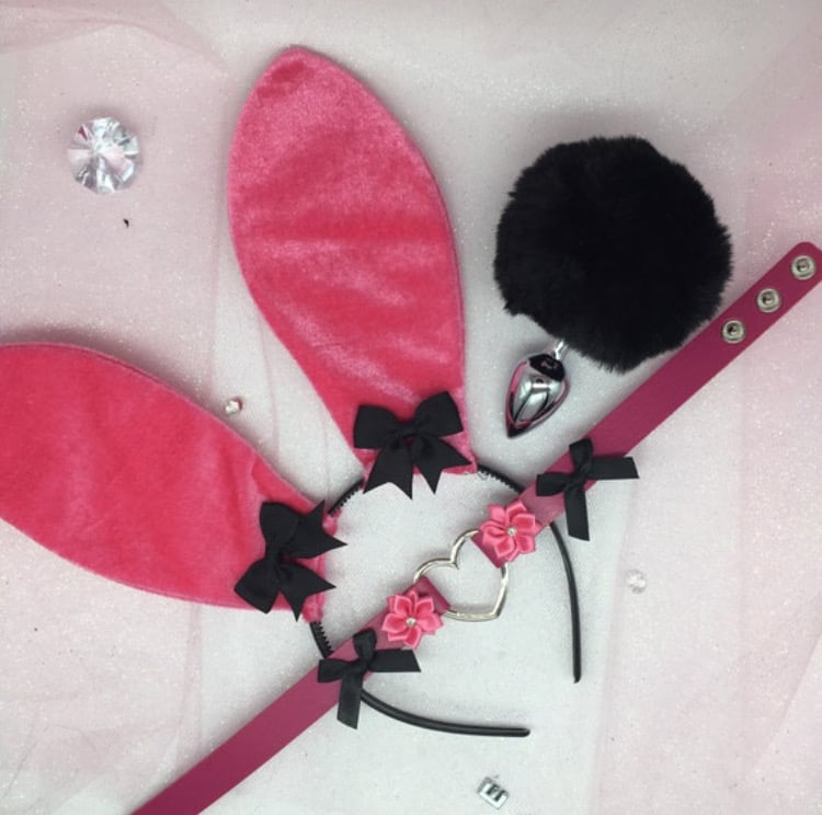 Pink/Black Bunny Petplay Set | Daddies Little Monsterz