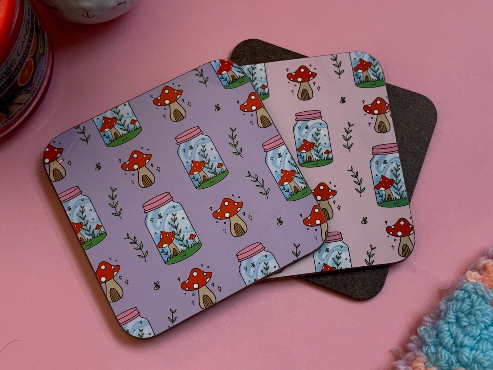 Toad Stool Pattern Coasters Artismytherapy