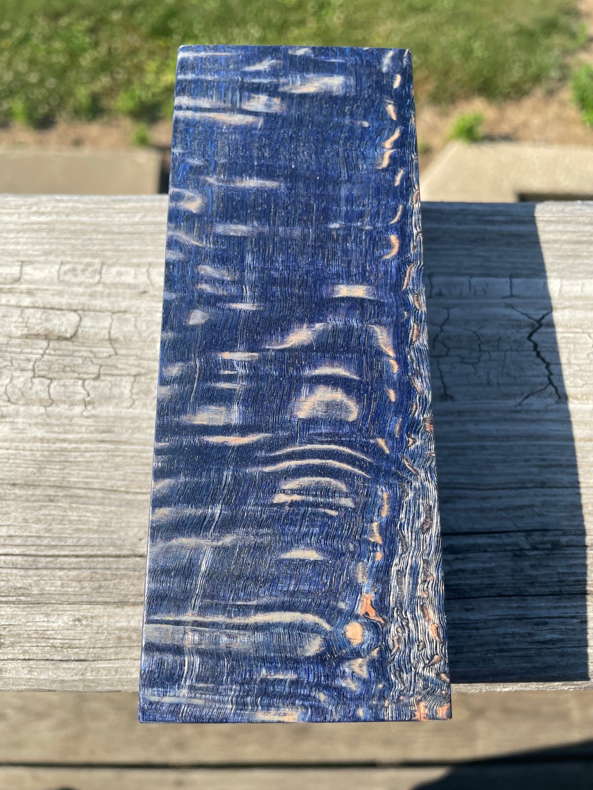 Blue Hawaiian Silk Oak Knife Block | Wood By Mohler