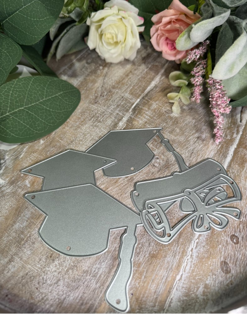 Grad Cap and Diploma Metal Die CUT | Lizzyfab Creations