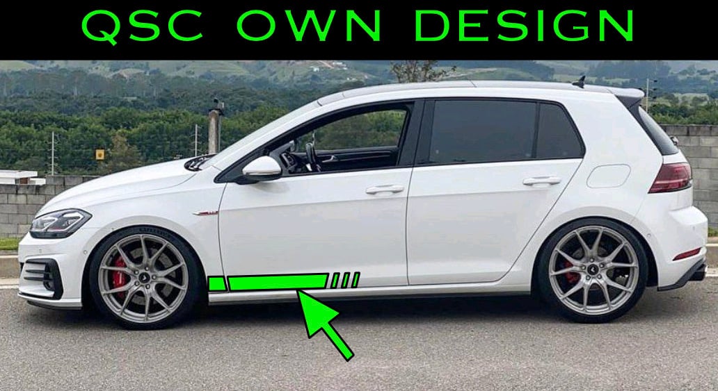 X2 Vw Golf Mk7/7.5 Door Stripe (mk8 Clubsport Style) Sticker | QsCustom