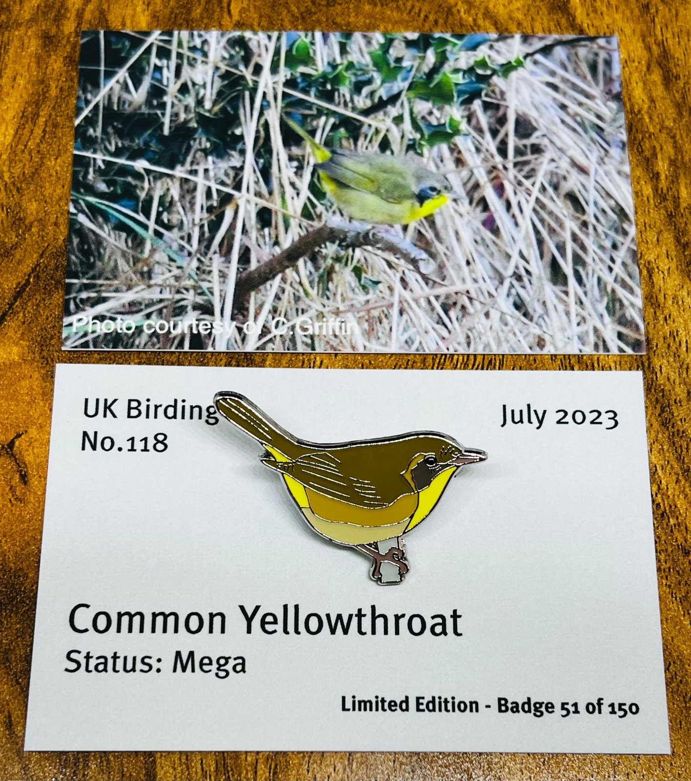 Common Yellowthroat - No.118 - UK Birding Pins - Enamel Pin Badge | UK ...