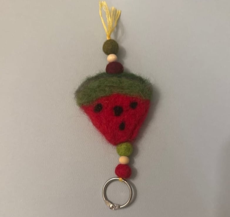 Watermelon Wool Keychain | Blessed Threads