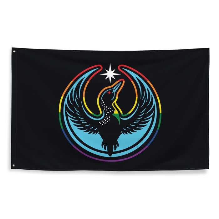Minnesota Rebel Loon Flag - Black Rainbow | Minnesota Mercantile