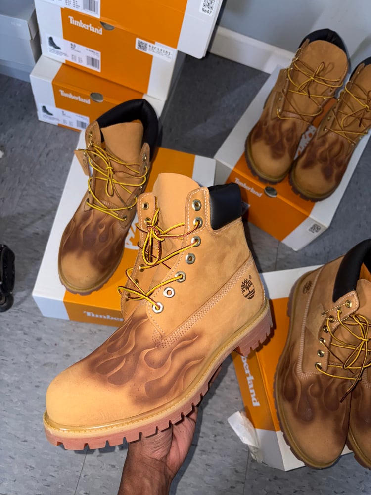 Fire Flame Timberland | Braggs Custom Sneakers ️