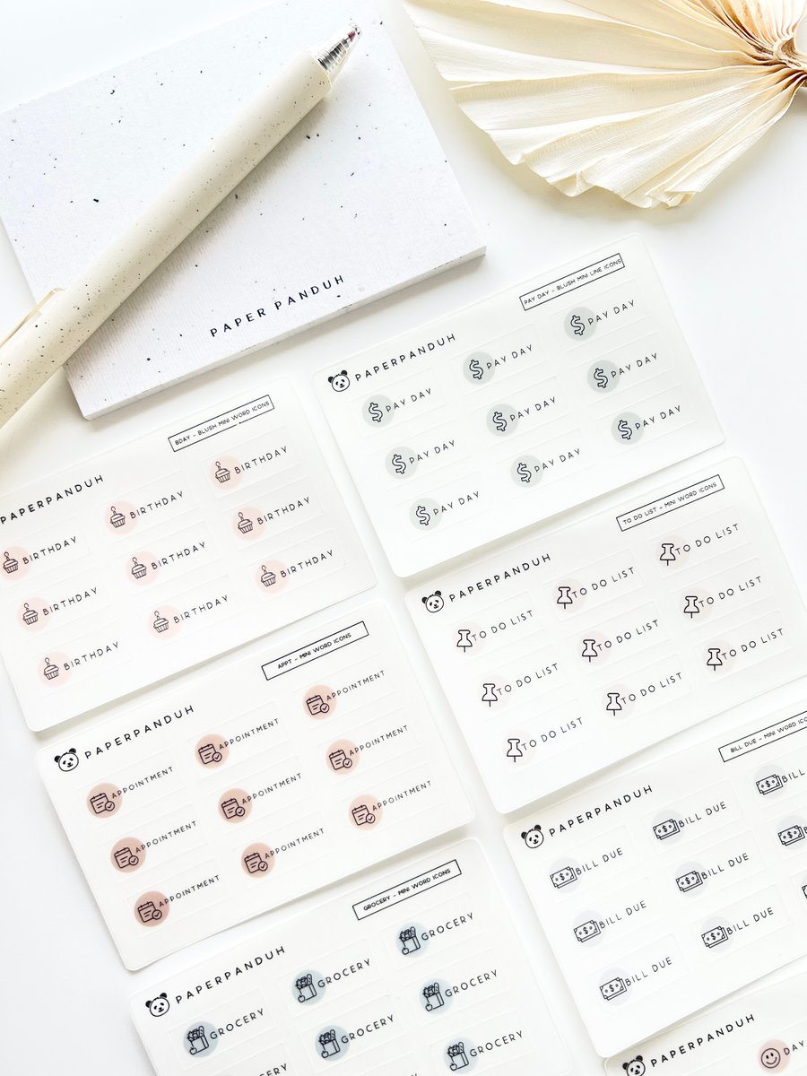 Mini Word Icons Set | paperpanduh