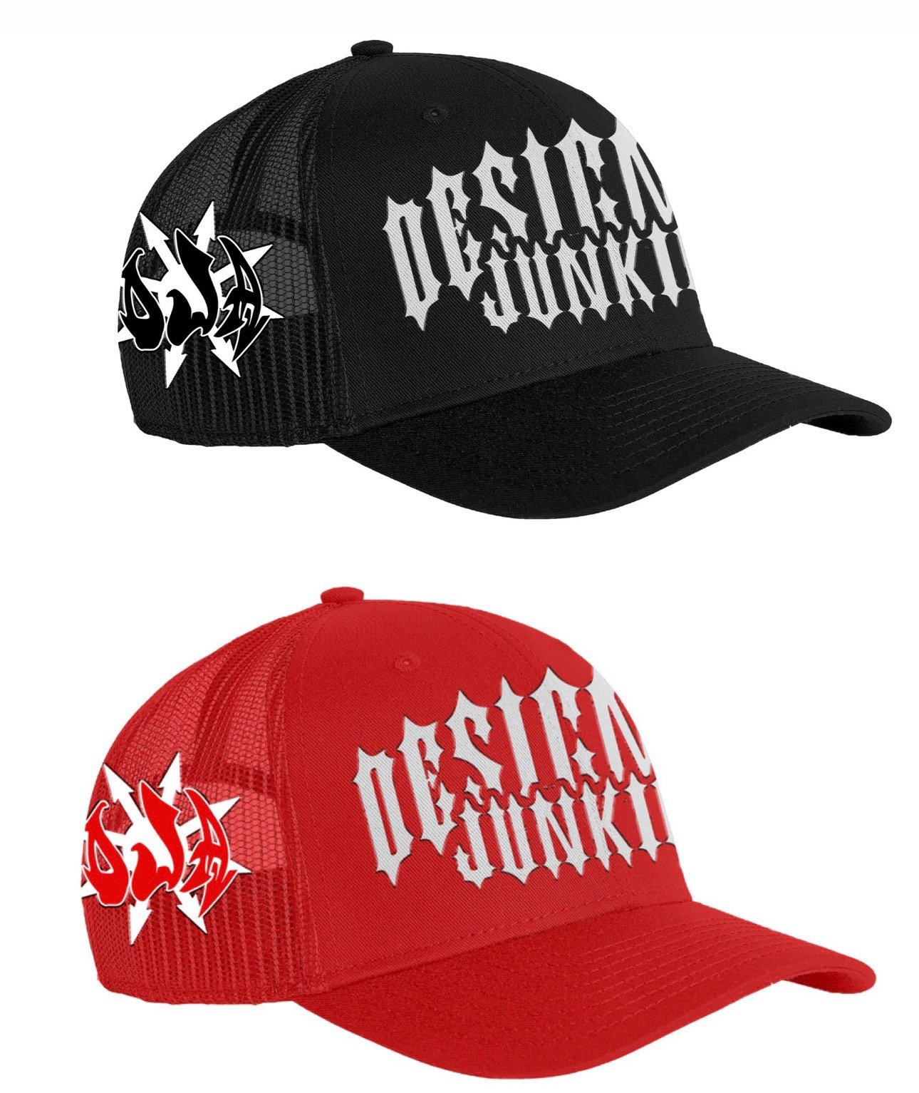 Designer Junkie Suede Trucker Cap ( Red/Black ) | Designer Junkie Apparel