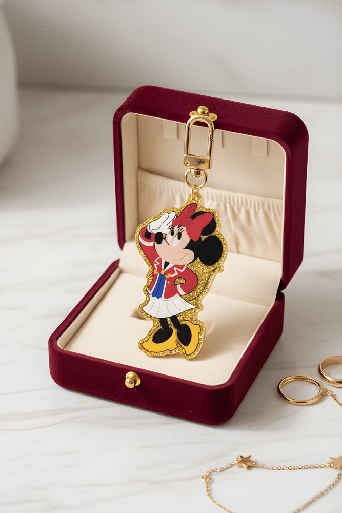 Captain Girl Mouse Glitter Charm | Sew Magic Co.
