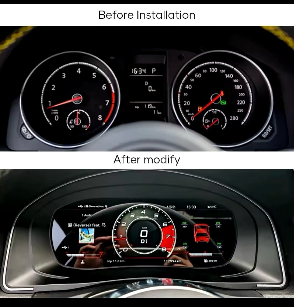 DIGITAL DASHBOARD CLUSTER FOR VW VOLKSWAGEN 2008-2017 | LIONZ DEALZ