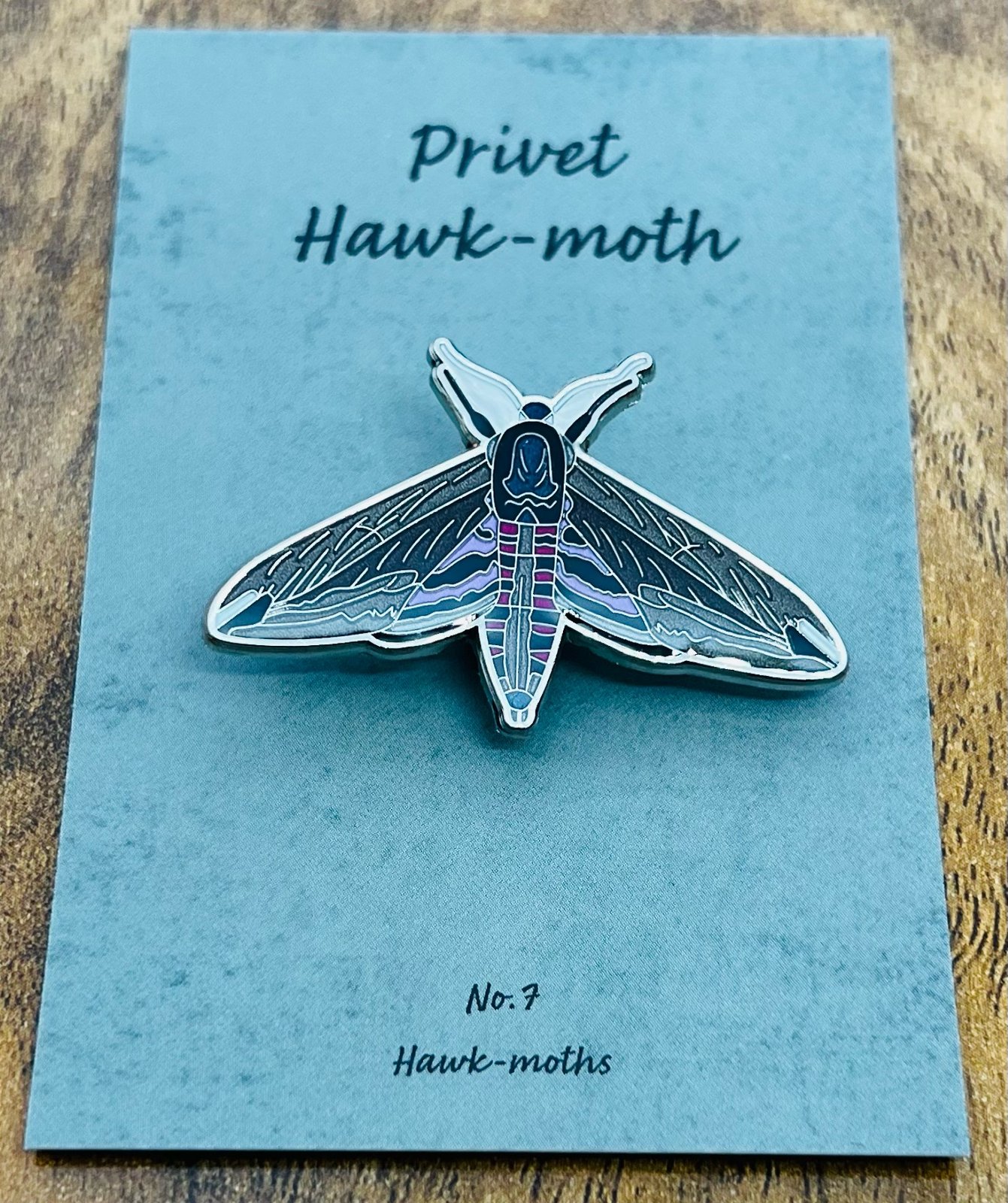 Privet Hawk-moth - No.7 - Hawk-moth Series | UK Birding Pins