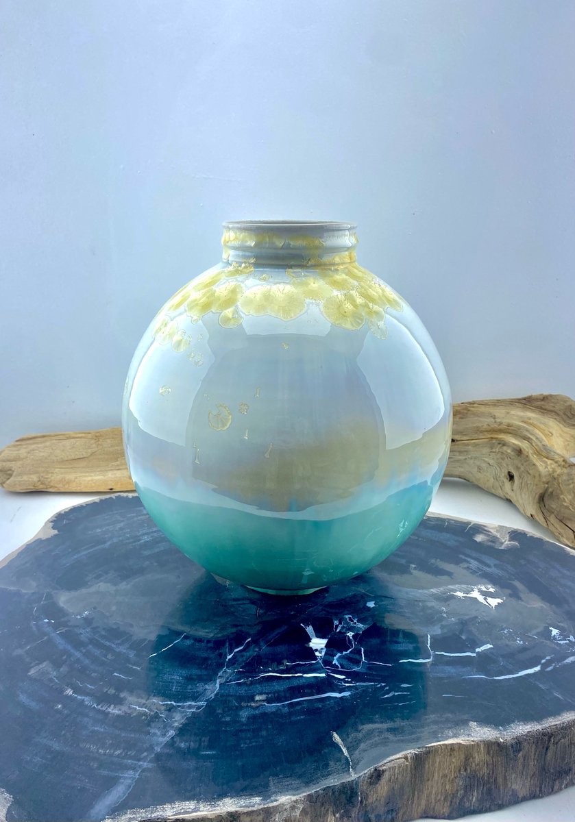 Crystalline Moon Vase | Space X Pottery Ceramic Studio