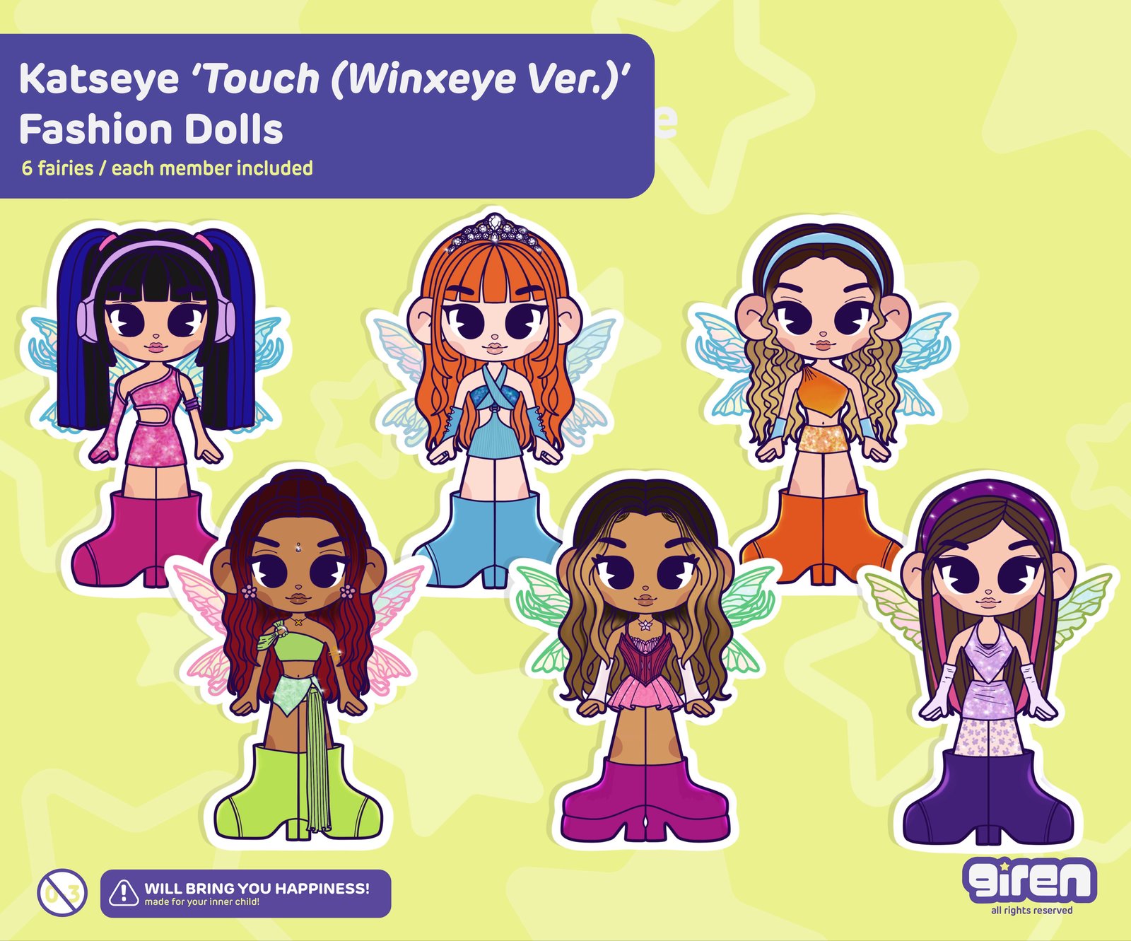 katseye 'winxyeye' fashion doll sticker pack. | giren