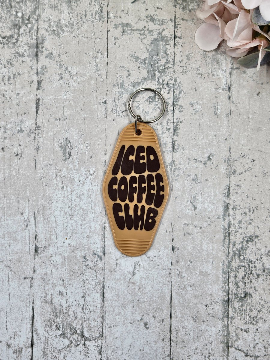 Iced Coffee Club Retro Motel Keychain | Craft Cut