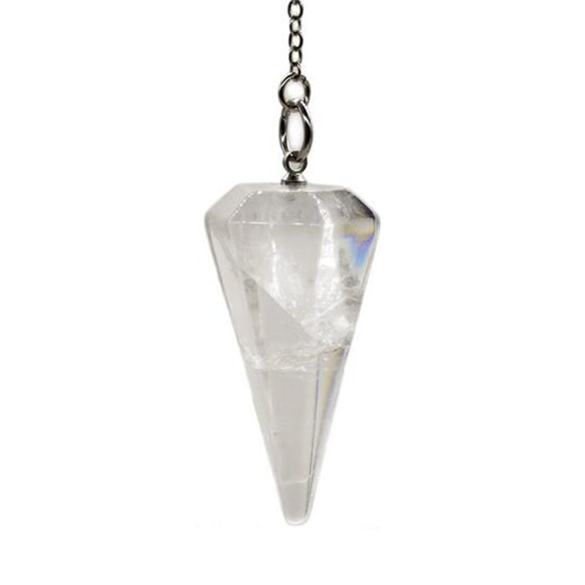 Natural Healing Crystal Quartz Hexagon Pyramid Reiki Pendulum Pendant Divination Dowsing Chakra ...