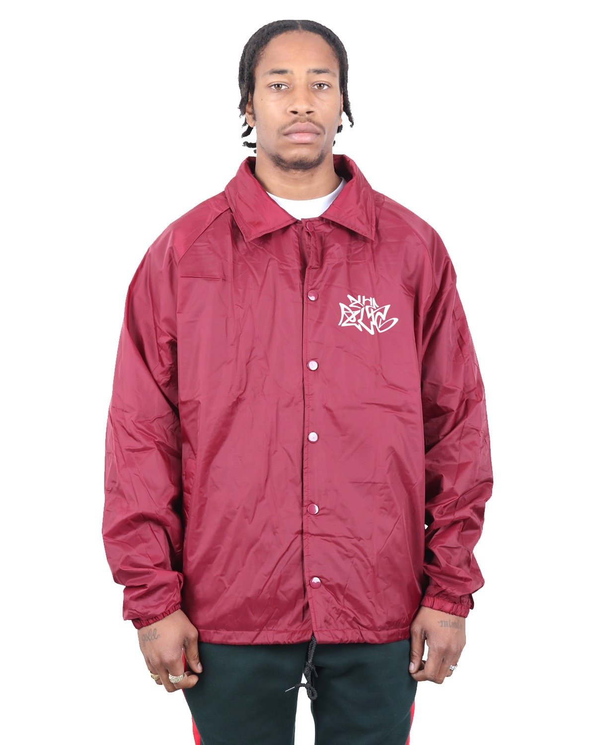 Plug Burner Maroon wind breaker jacket | The Plug Brand