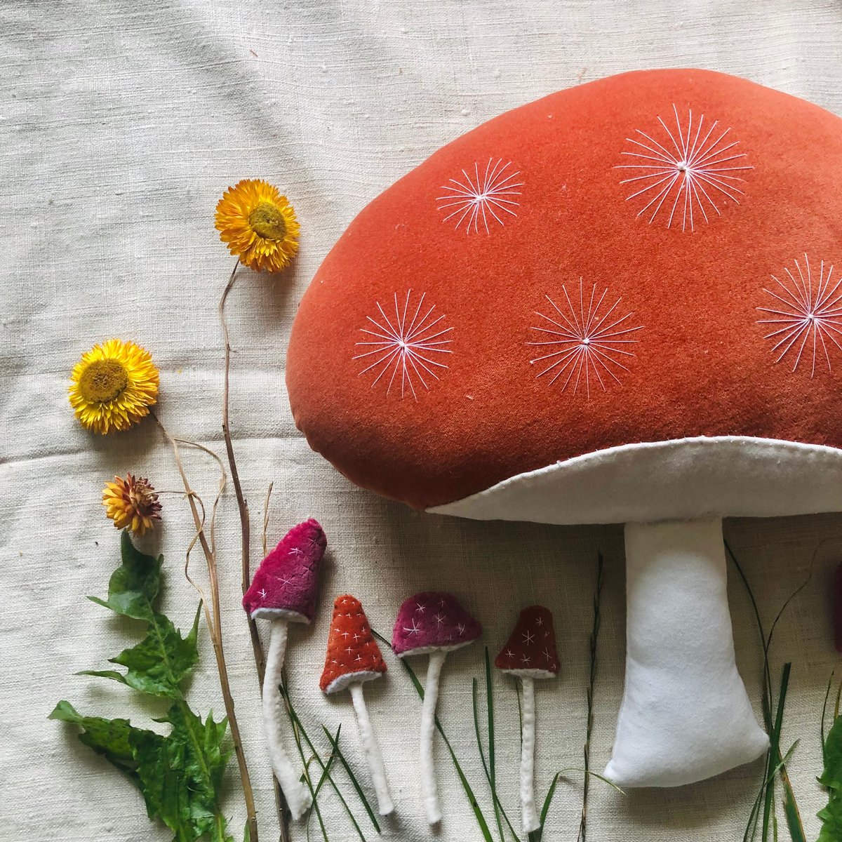 Small Mushroom Cushion in Rust | Laura Holden Studio