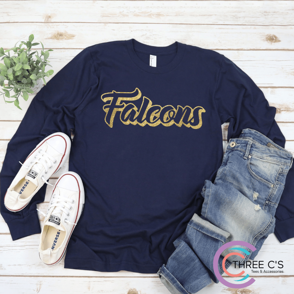 Falcons Script Outline | Three C's Tees and Accessories