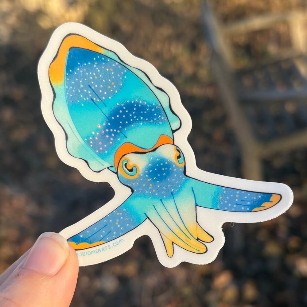 Hypnotizing Cuttlefish 3” Holo Sticker | Microbiome Arts