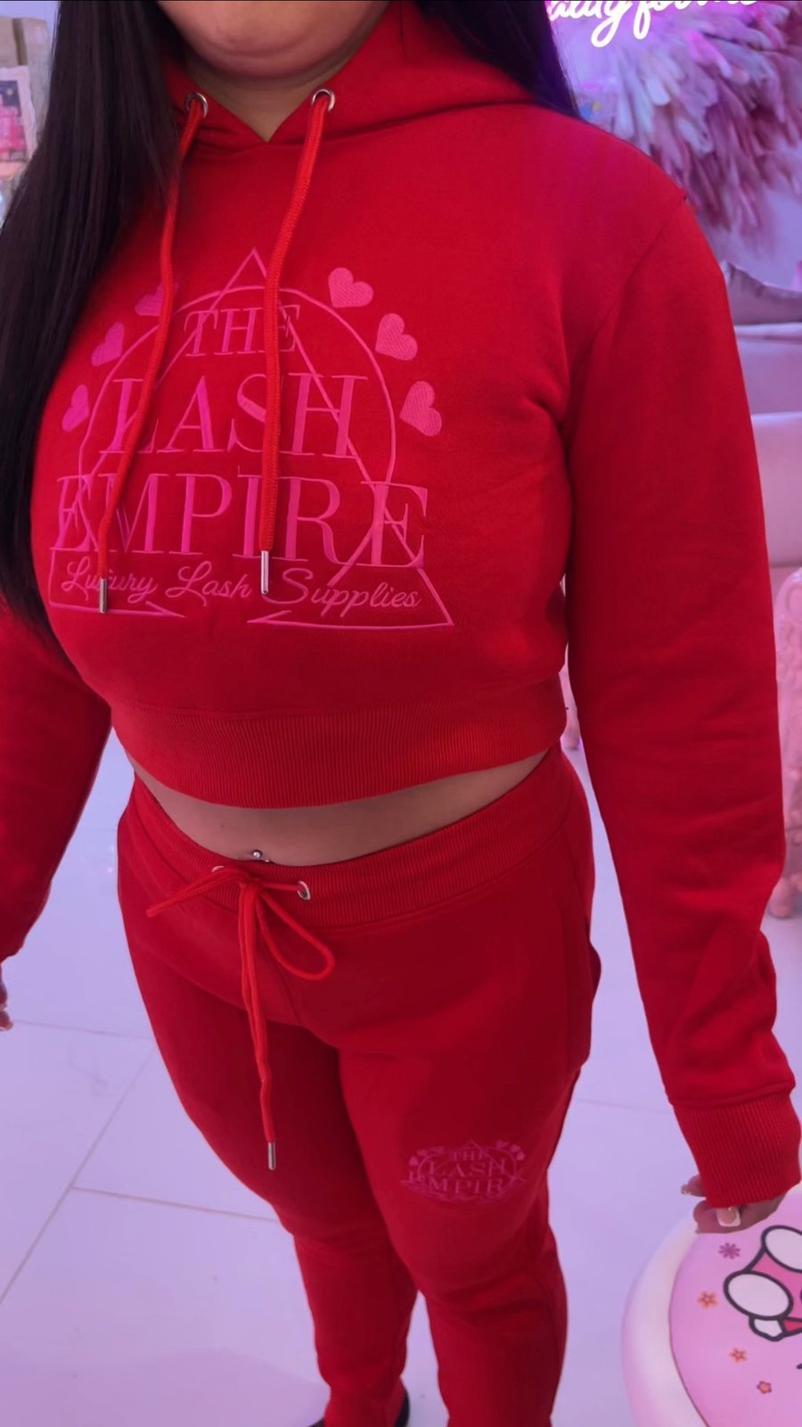 Red Heart Crop Womens size set (sold separately) | The Lash Empire