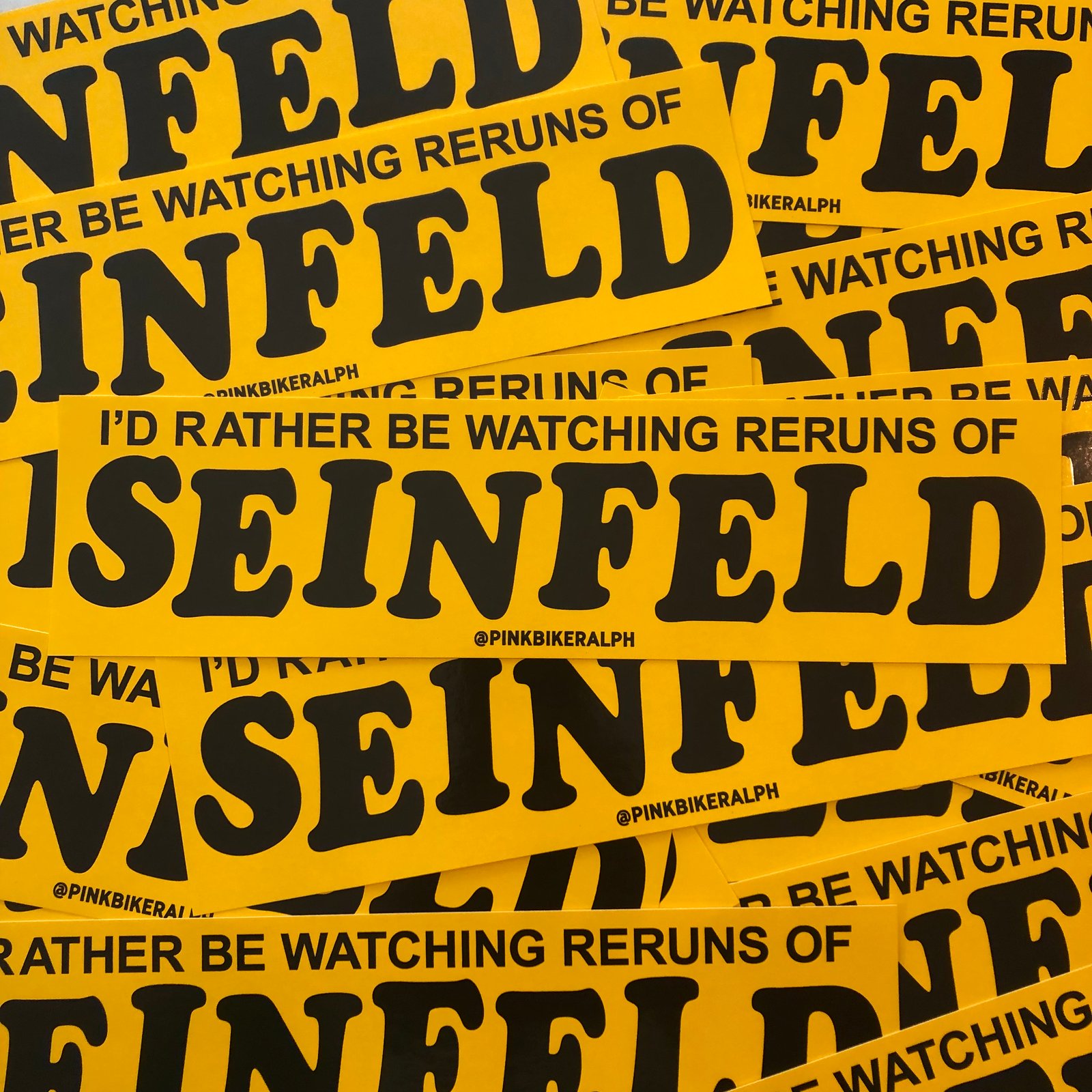 Reruns Bumper Sticker - 1 Sticker 11.5in. x 3in. | pinkbikeralph