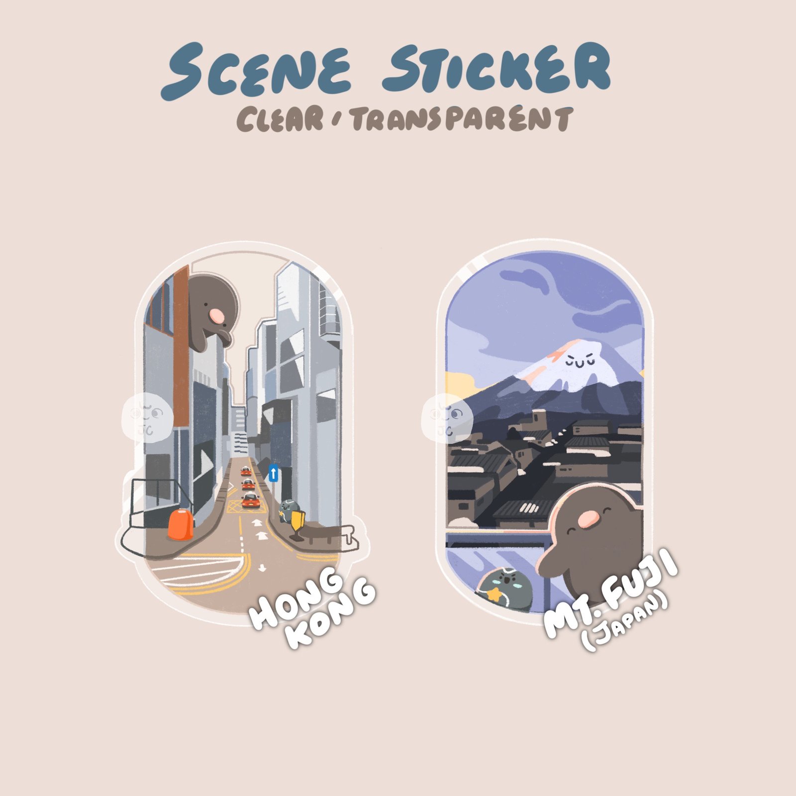 Travel with Lou | Scene Series ☆ | Clear Stickers | Hey it's JC