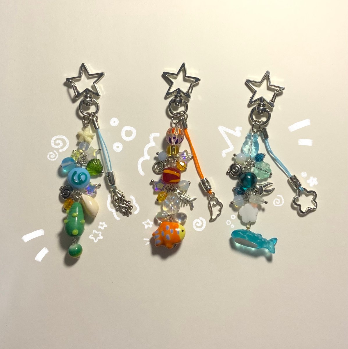 Under the sea clutter keychains .ೃ࿔*:･ | unhingedstars