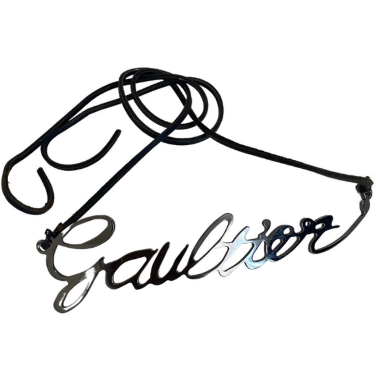 Gaultier Chrome Cursive Belt | Lamb Vintage