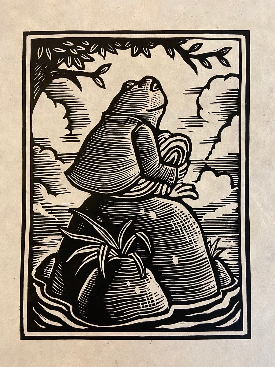 Frog Alone Block Print | Brian Reedy