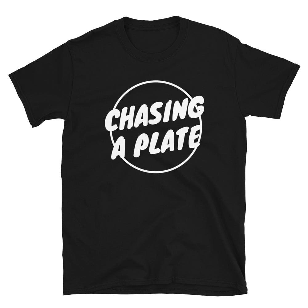 Unisex Chasing a Plate (white logo) Short-Sleeve T-Shirt | Chasing a Plate
