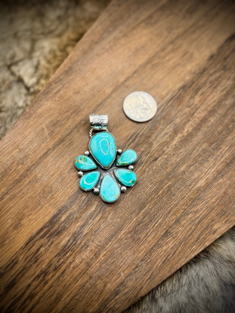 Sonoran Gold & Sonora Turquoise pendant | Wildrye Silver Co