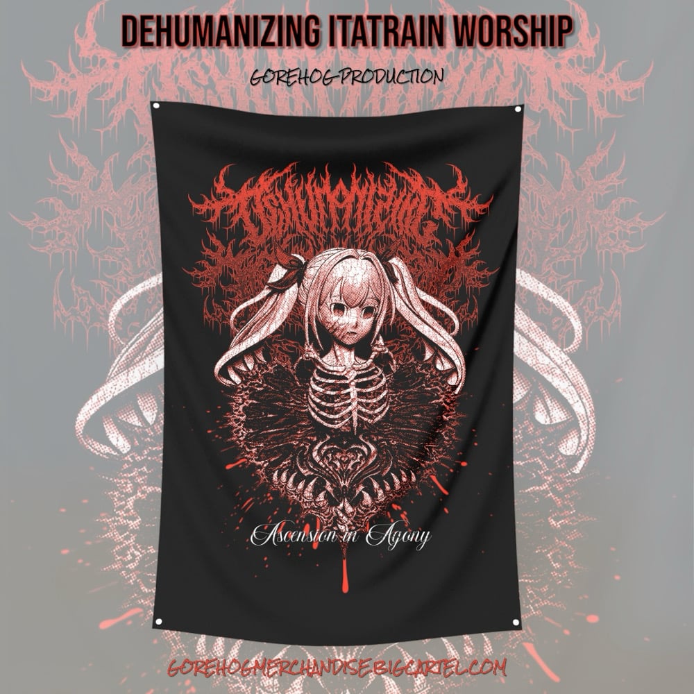 Dehumanizing Itatrain Worship - Wall Flag | Gorehog Merchandise