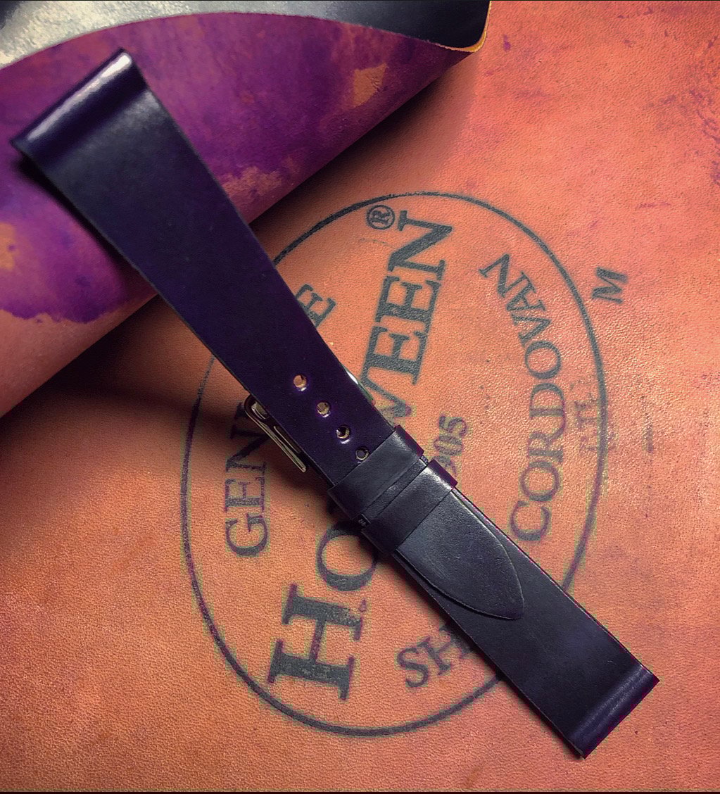 Deep Purple Horween Shell Cordovan Watch Strap Unlined | Huitcinq1988