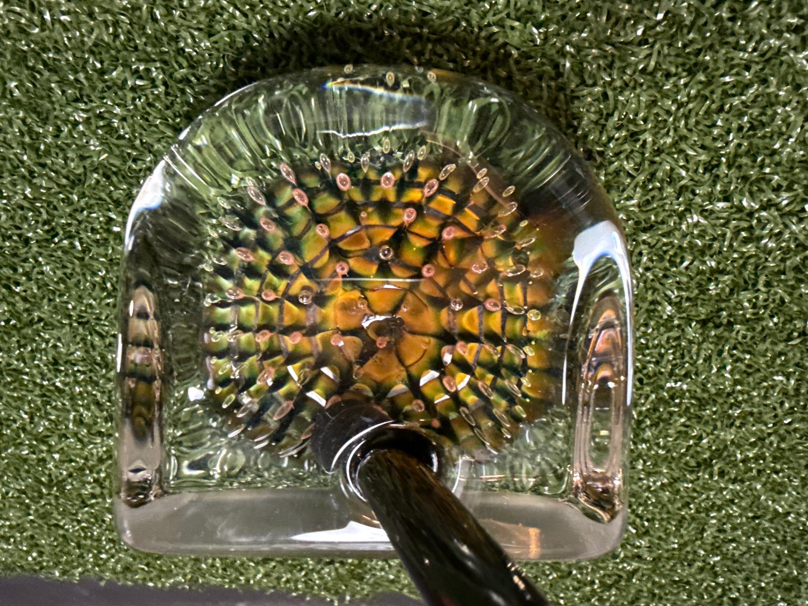 gold fume bubble trap mallet putter | Crunk Glass