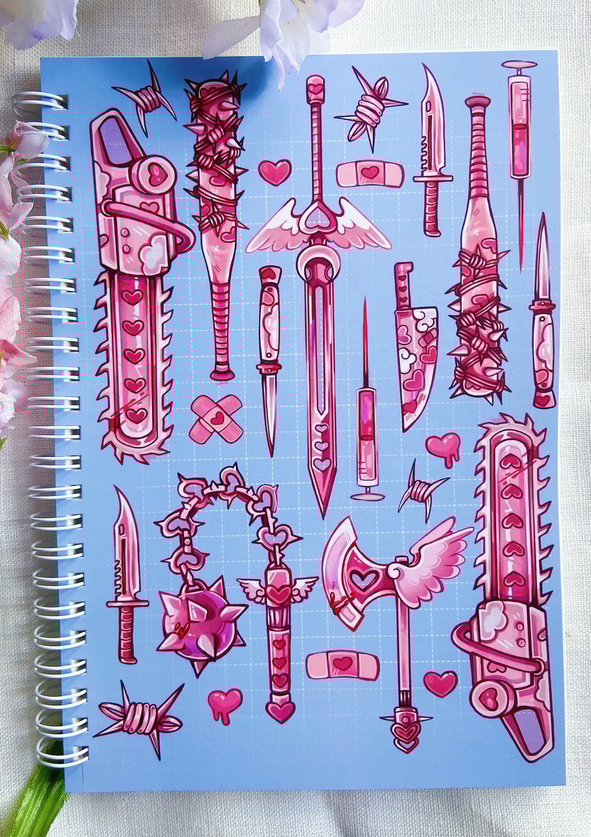 Pastel Weapons, Reusable Sticker Book | Sleepyrogue