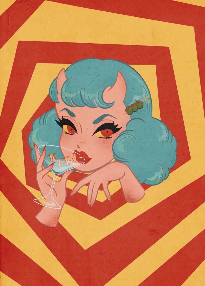 Evil Martini Print | Art By Miss Alice Meow