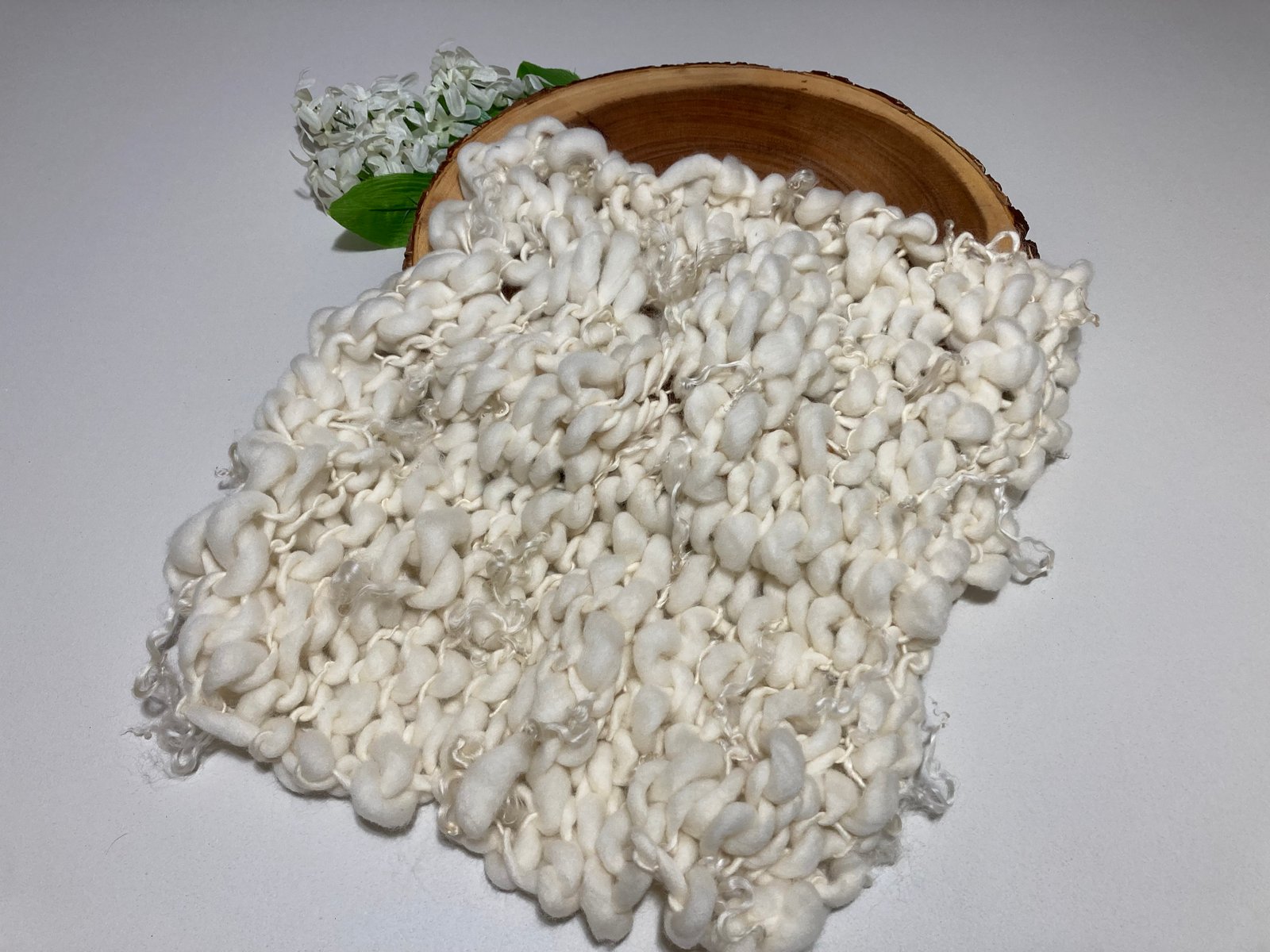 CURLY Natural Undyed Merino Wool Layering Blanket | Nestling Props