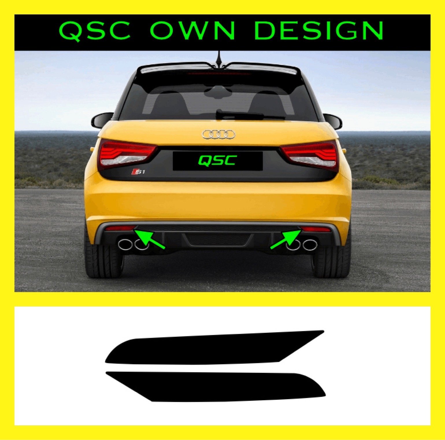 X2 Audi A1/S1 Rear Bumper Reflector Sticker/ Tint | QsCustom