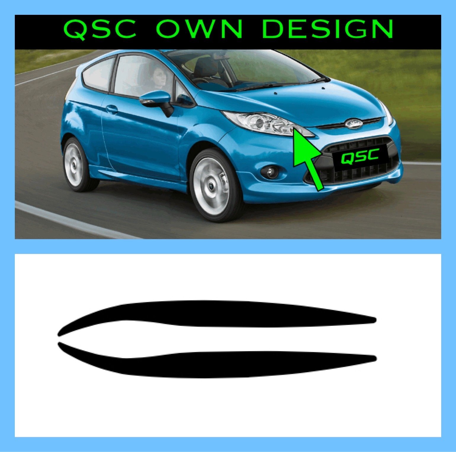 X2 Ford Fiesta Mk7 Eyebrow Stickers | QsCustom