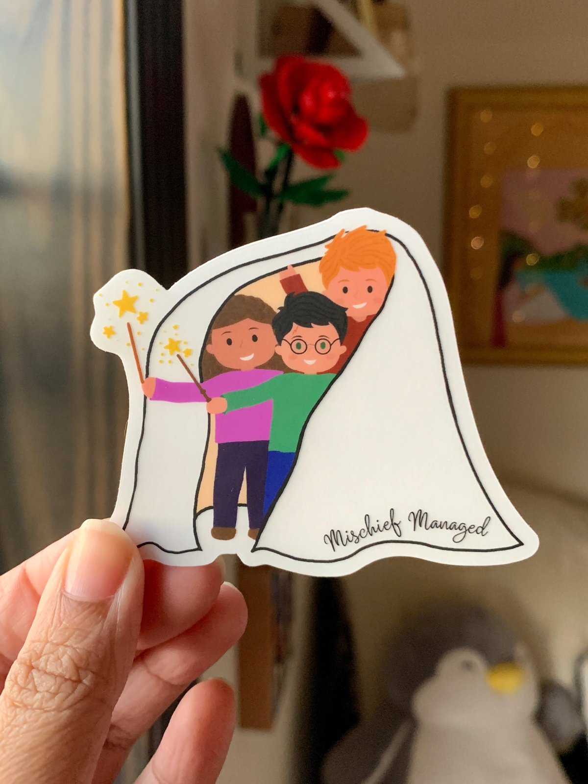 Mischief Managed Invisibility Cloak Sticker | Farrin Creates